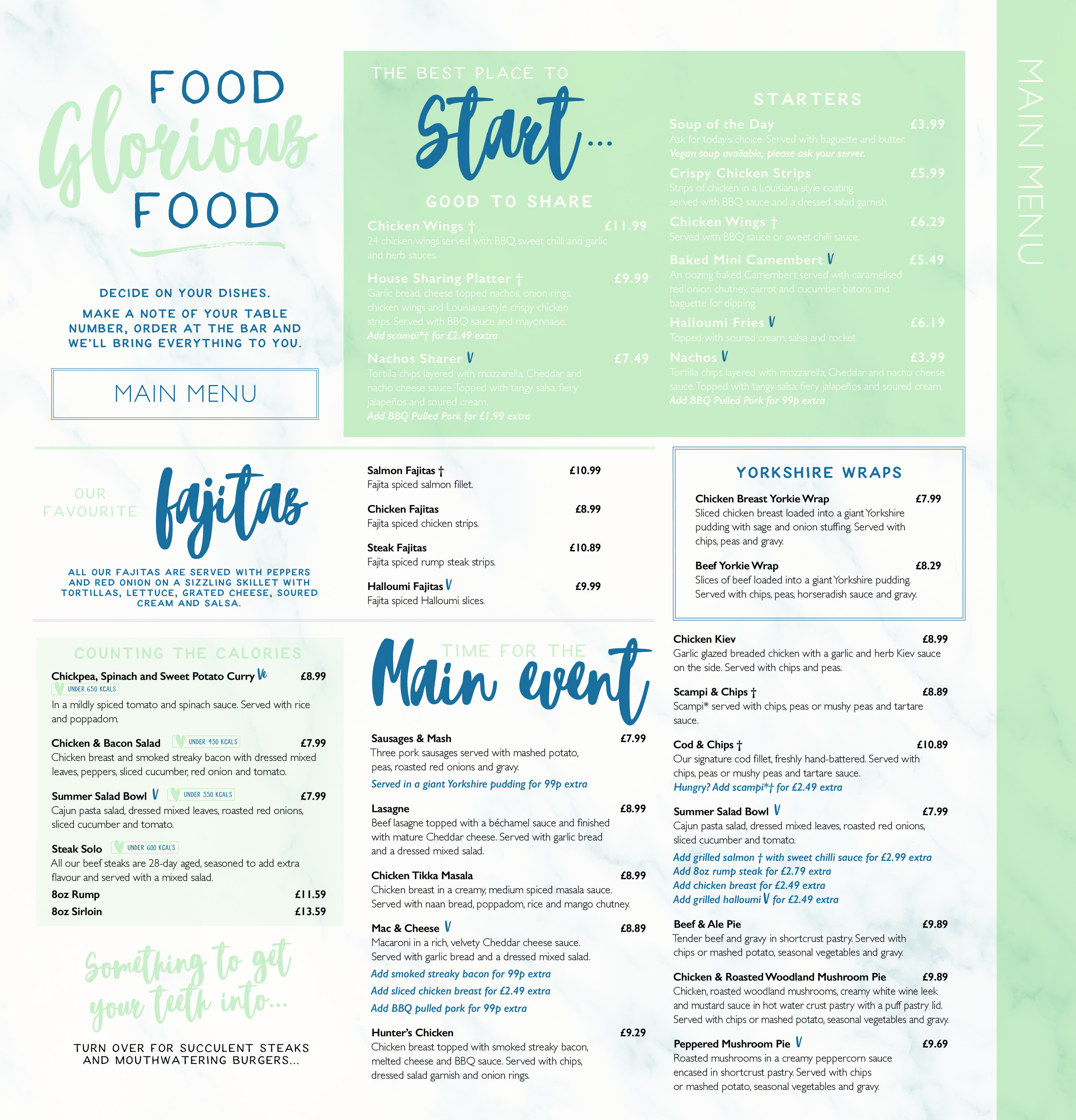 Menus - The Moorings