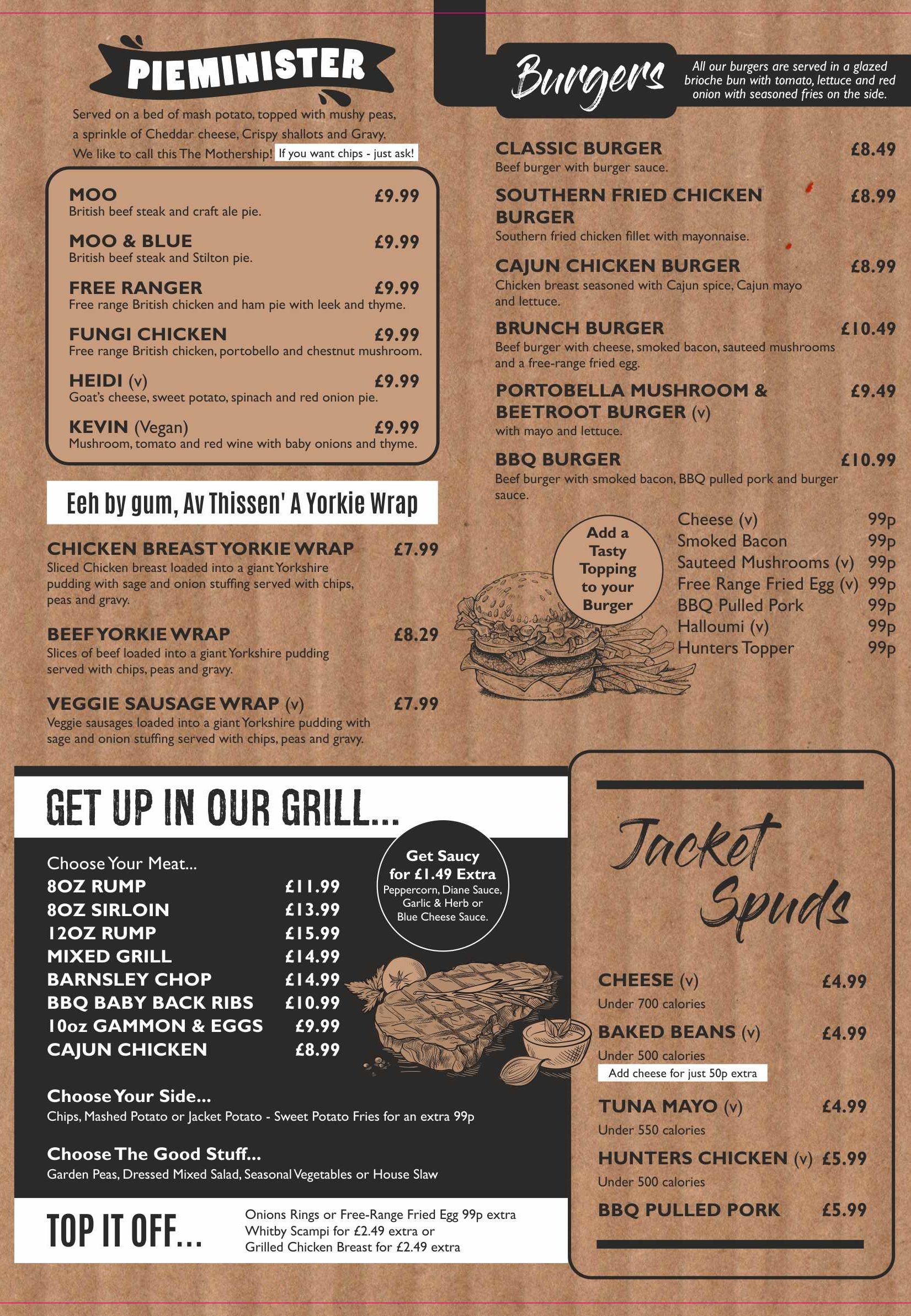 Menus - The Moorings