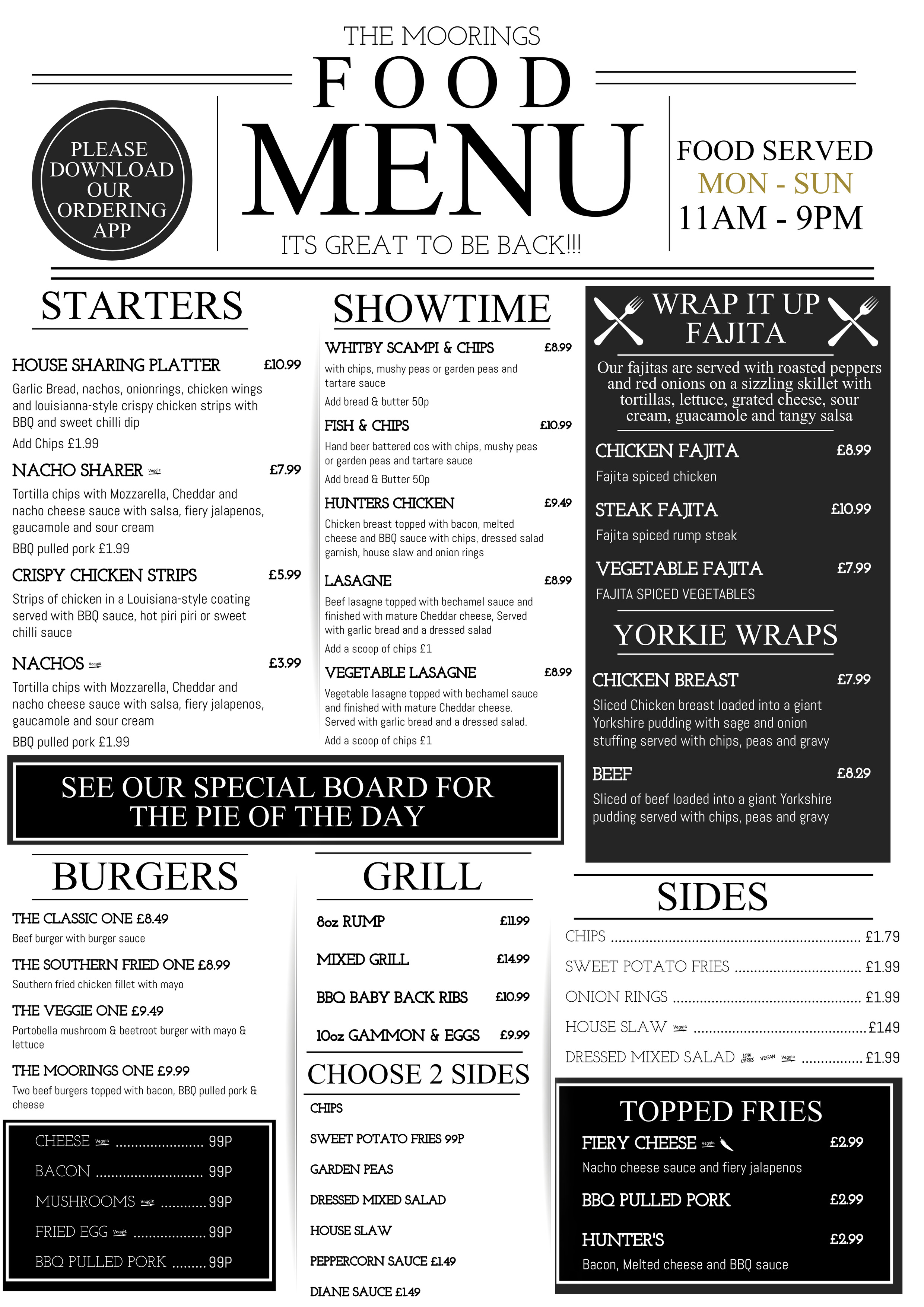 Menus - The Moorings Menus - The Moorings